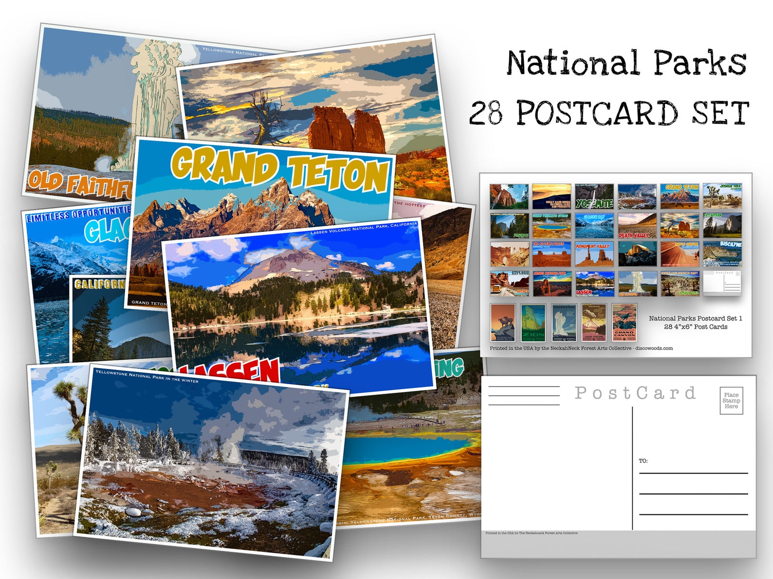 National Parks Postcard Set Set of 28 National Park - Etsy