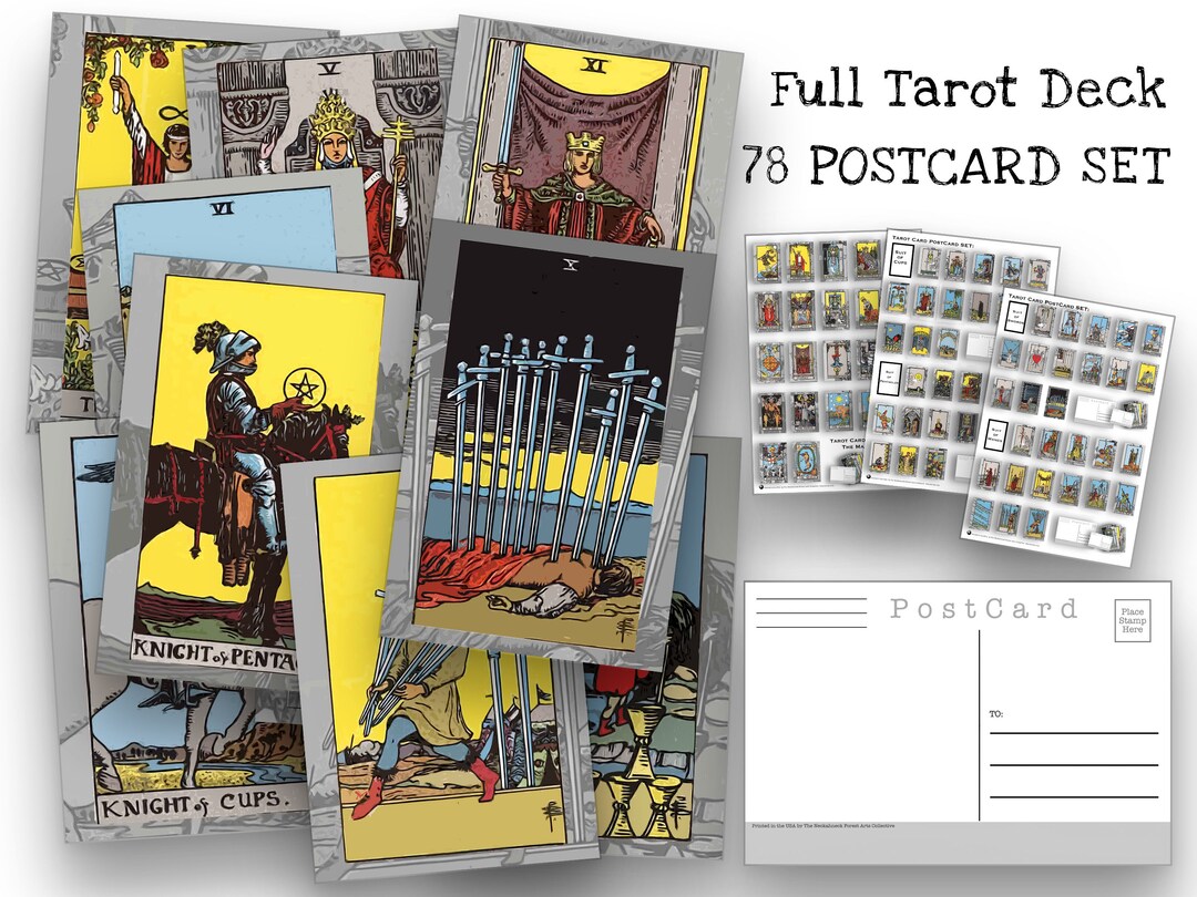 Tarot Card Postcard Set: 78-card Deck, USA Printed - Etsy