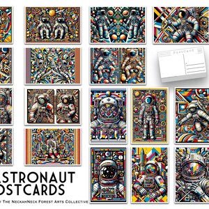 Astronaut Postcards: Psychedelic Outer Space Art, Set of 20 - Etsy