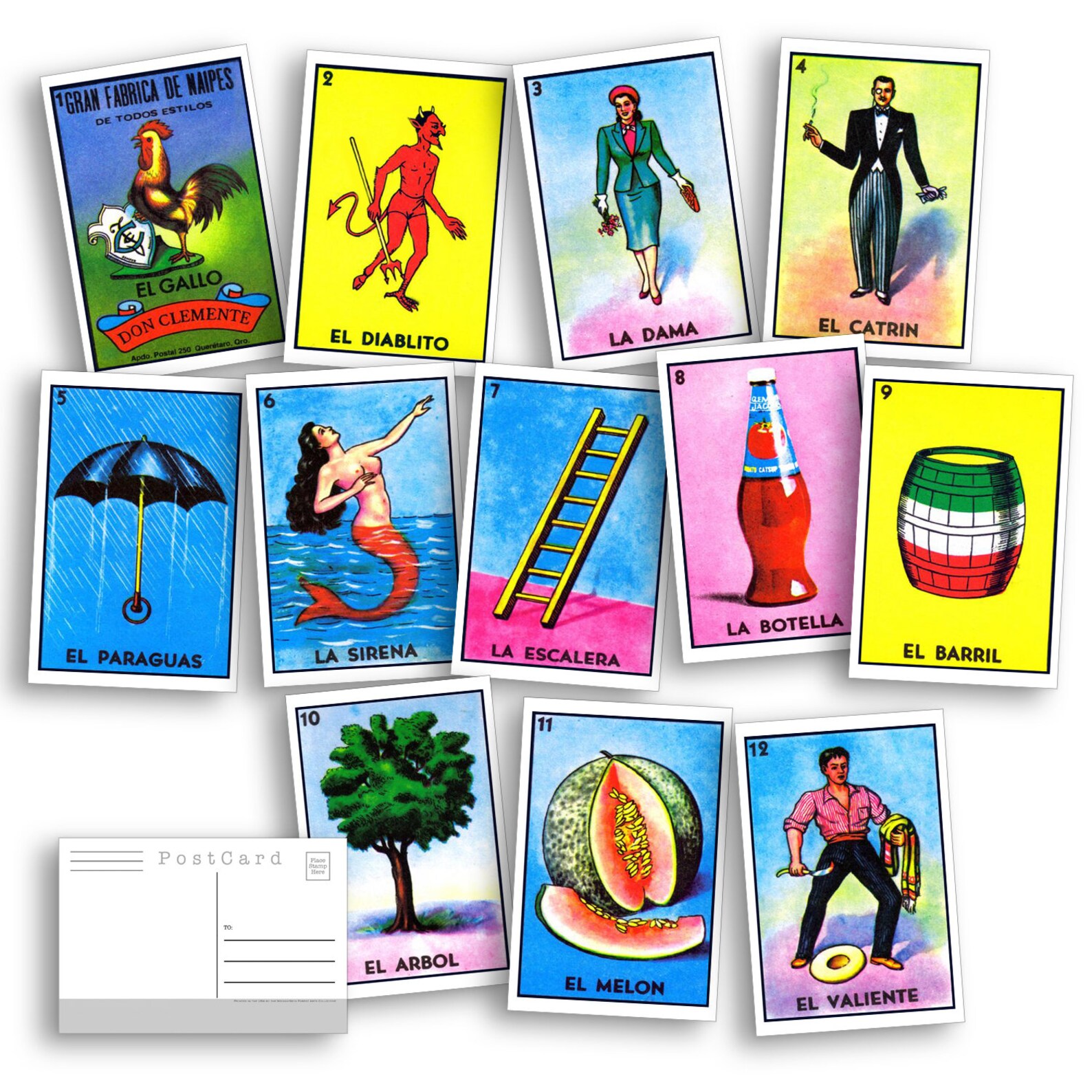 La Loteria Postcard Set Set of 54 Bright High Quality Postcards - Etsy