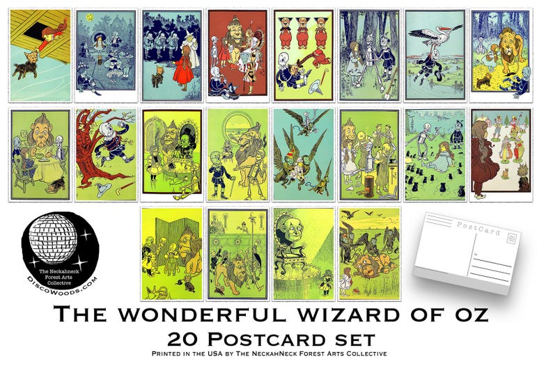 Wizard of Oz Vintage Postcard Set: 20 Classic Illustrations - Etsy