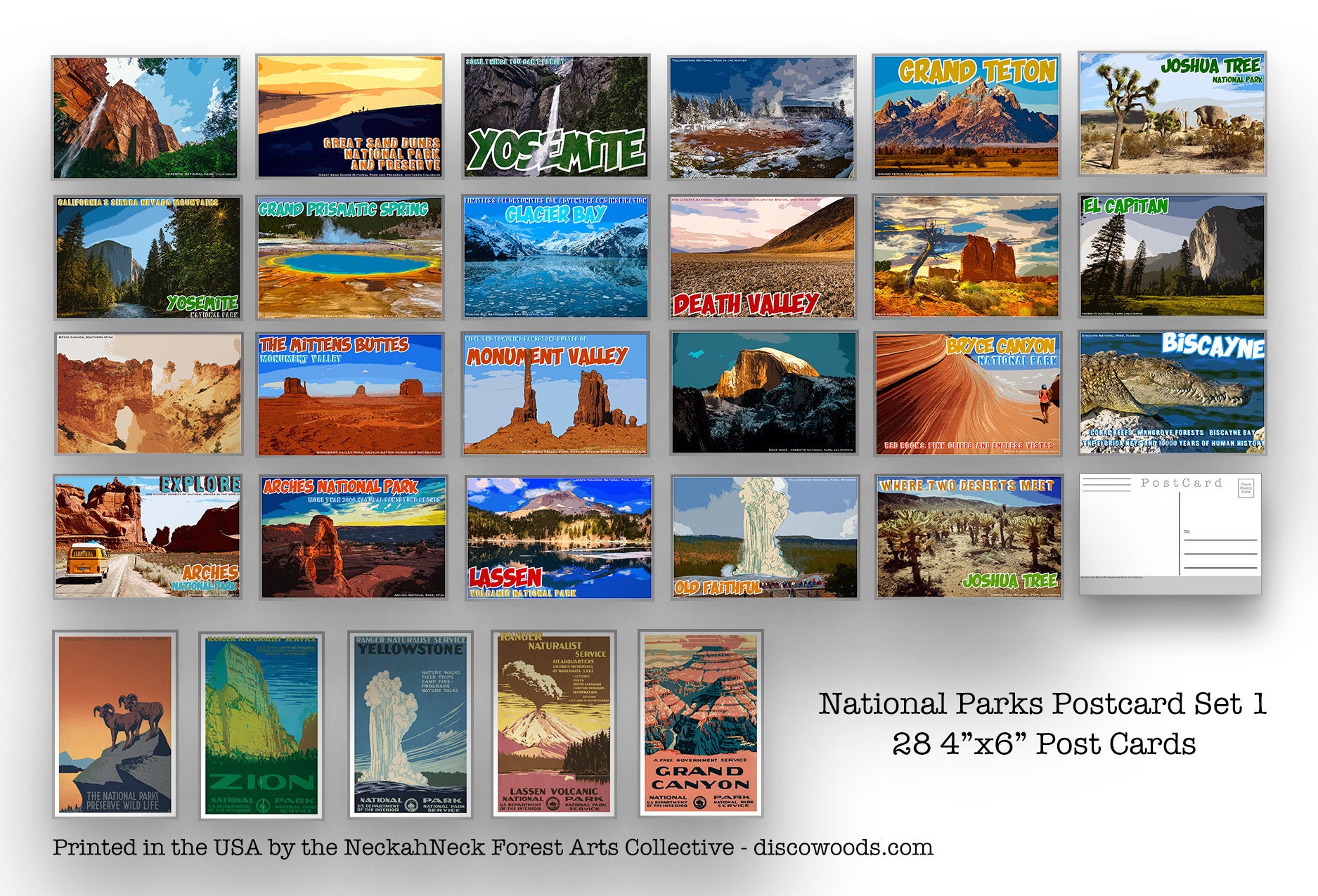 National Parks Postcard Set Set of 28 National Park | Etsy
