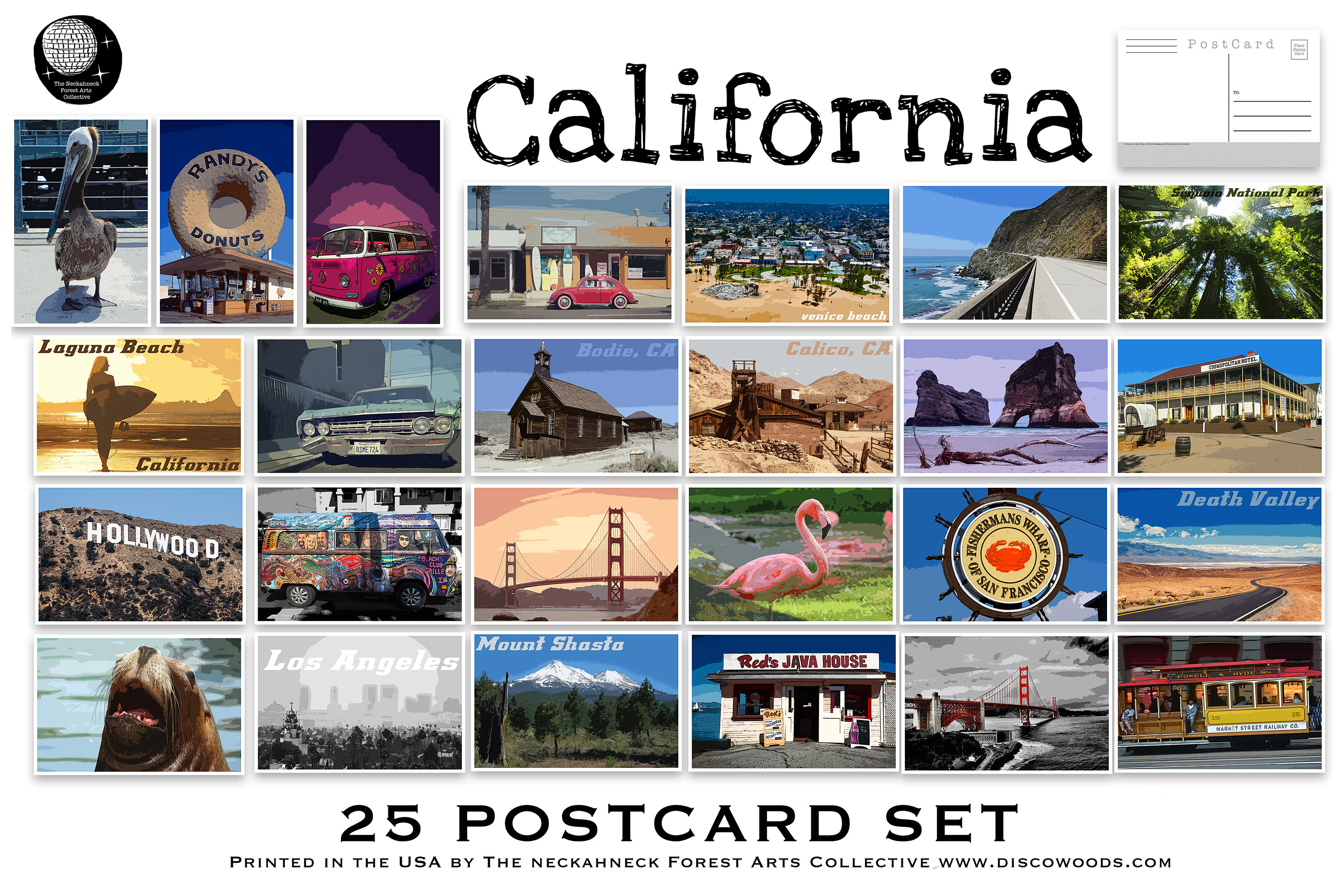 California Postcard Set Set of 25 Postcards Travel | Etsy