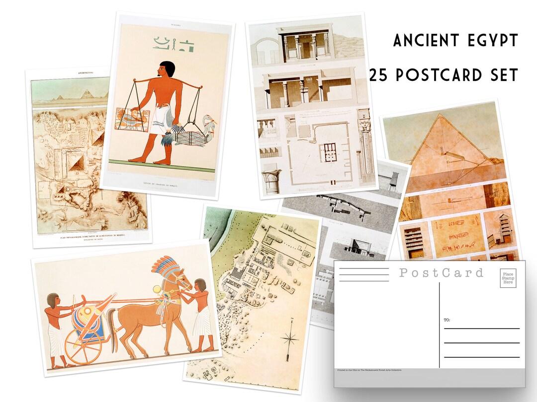 Ancient Egypt Postcard Set: Vintage Art, Hieroglyphics (25pc) - Etsy