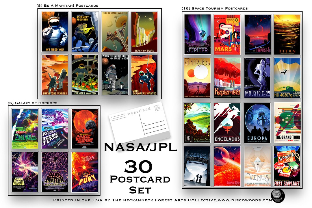 Space Explorer Postcard Set Set of 30 Postcards Outer Space Post Cards ...