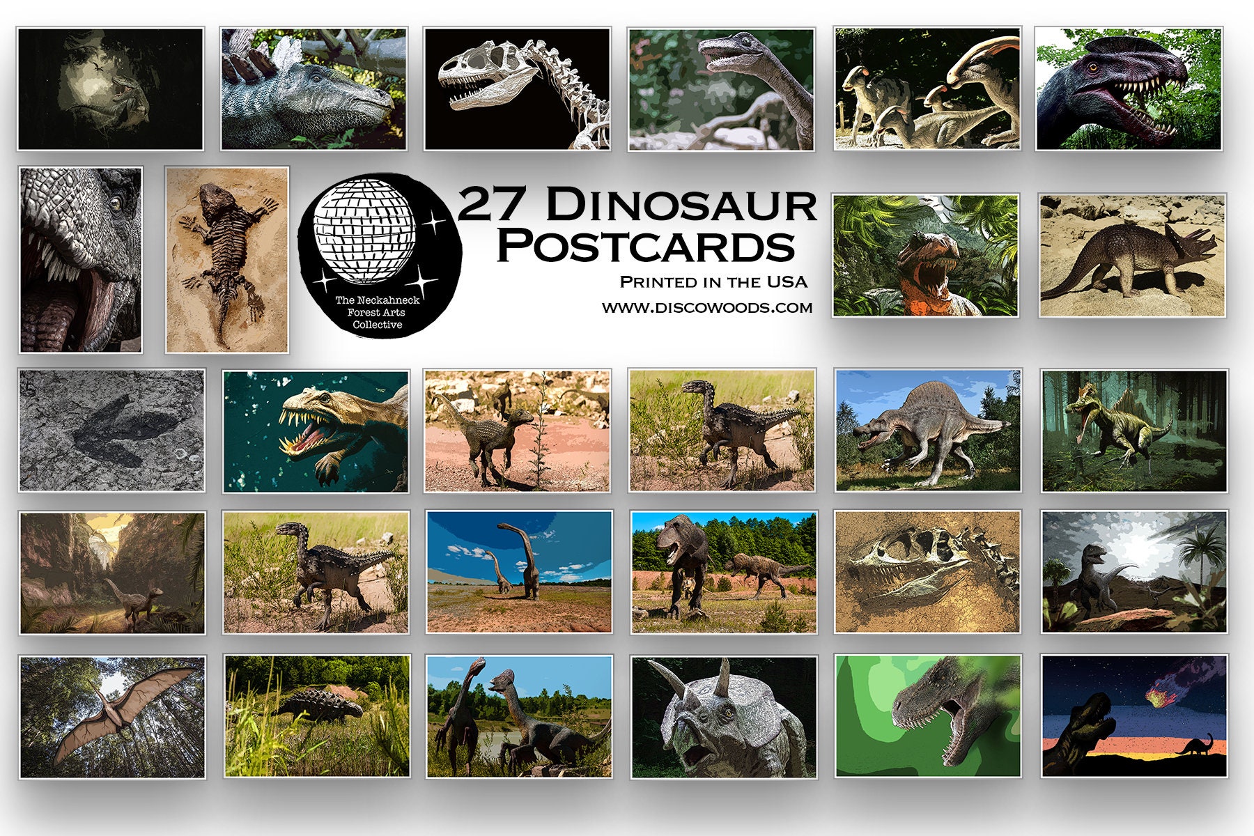 Dinosaur Postcard Set Set of 27 Postcards Dinosaur | Etsy