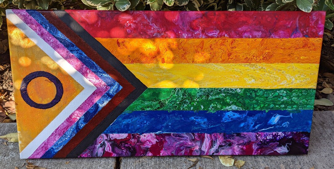Progress Pride Flag Painting - Etsy