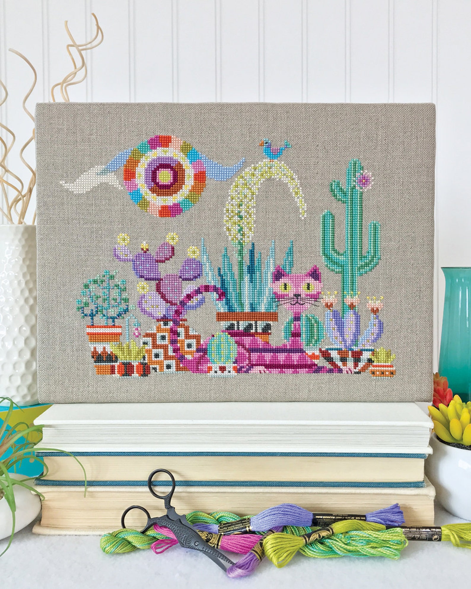 Cactus Cat Satsuma Street Modern Cross Stitch Pattern - Etsy