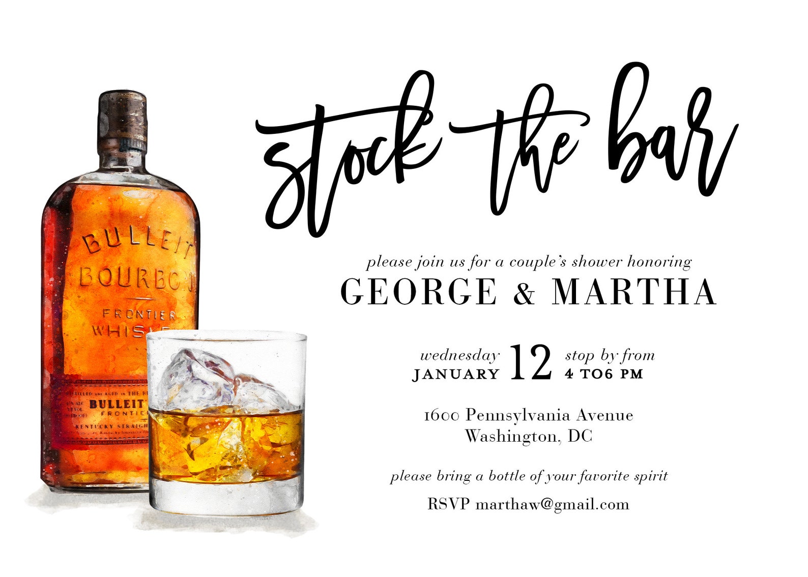 EDITABLE Stock the Bar Party Invitation Print at Home Stock - Etsy