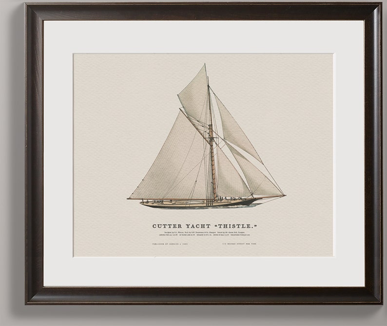 Nautical Wall Art Vintage Yacht Prints Set of Ship Wall Art Nautical ...