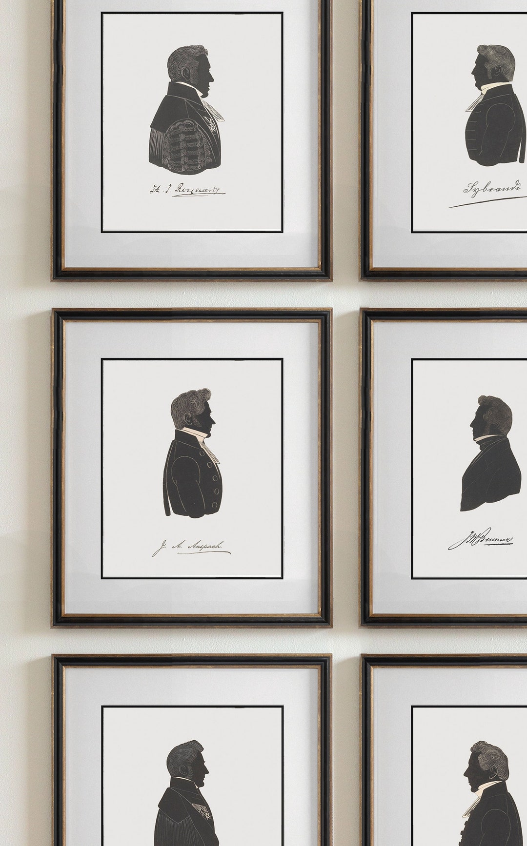 Antique Silhouette Art Prints, Vintage Silhouette Portraits, European ...