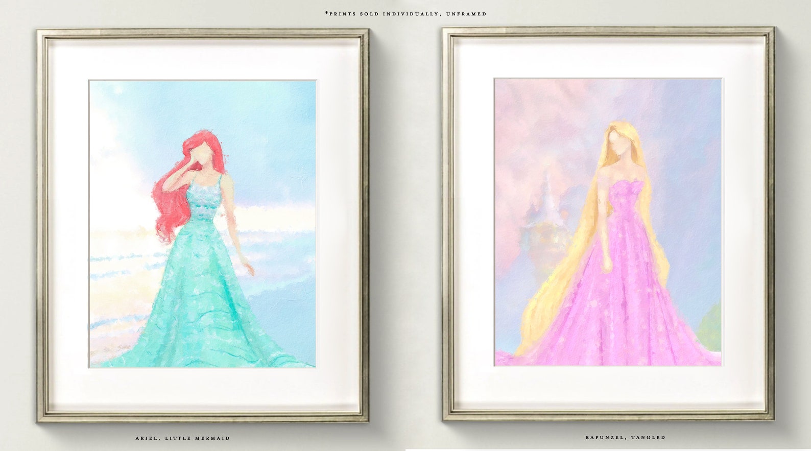 Princess Art Prints for Girls Nursery Disney Princess Art for - Etsy
