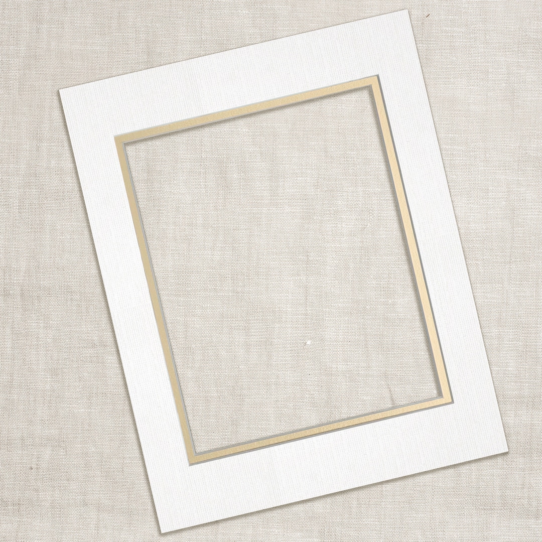 Premium Custom Double Mats for Fine Art Prints - White Linen & Antique ...