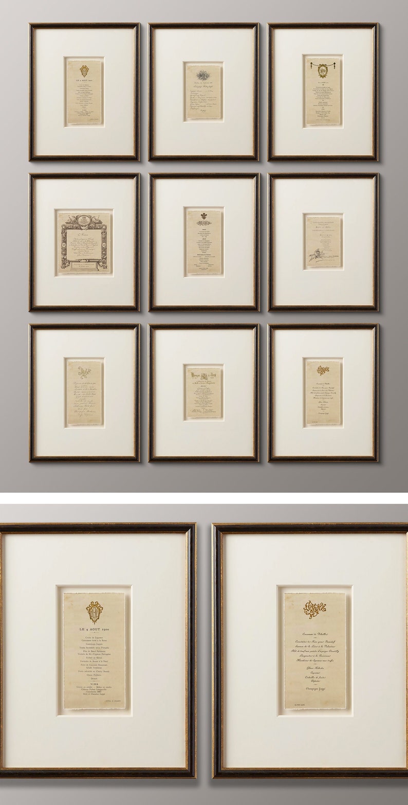 Collection of Vintage French Menus, Paris Wall Art for Restoration ...