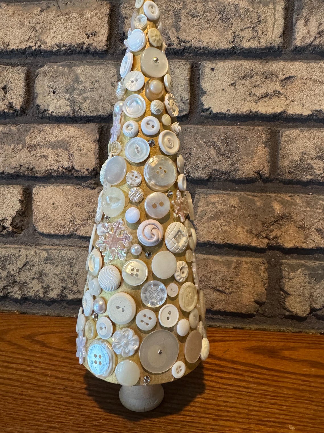 Cone Tree Made From Vintage Buttons and Wooden Thread Spool - Etsy