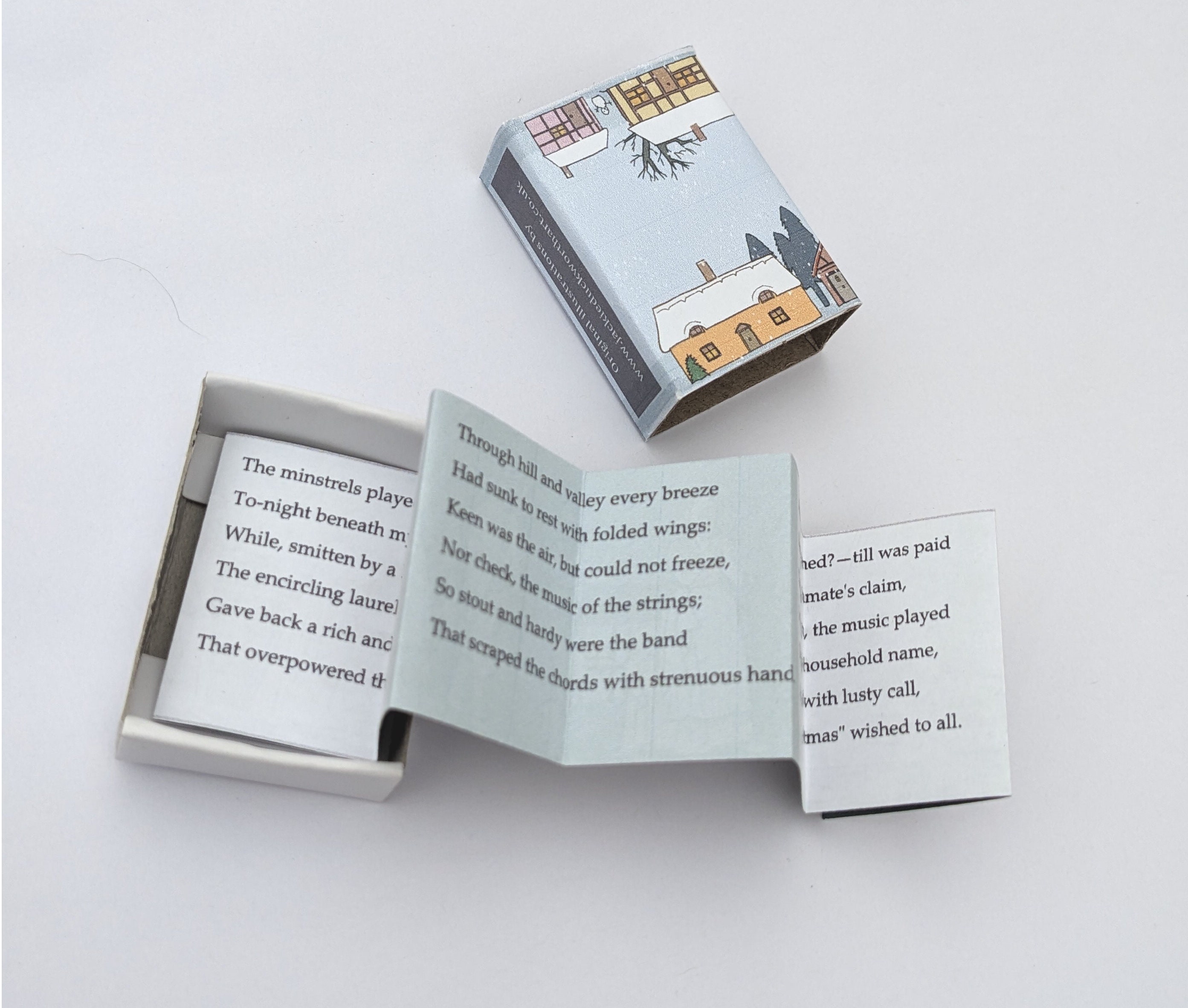 Handmade Christmas Poem Book in a Matchbox by William Wordsworth. Ideal ...
