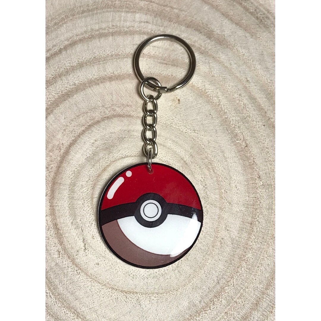 Pokemon Pokeball Keychain, Pokeball Keyring Red Pokemon Ball, Catch ...