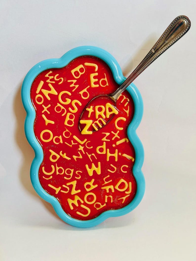 Alphabet Soup Wall Hanging/ Dopamine Decor/ Maximalist Decor/ Fake Food ...