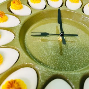 Deviled Egg Clock Wall Hanging/funky Mirror/funny Mirror/kitchen Decor ...