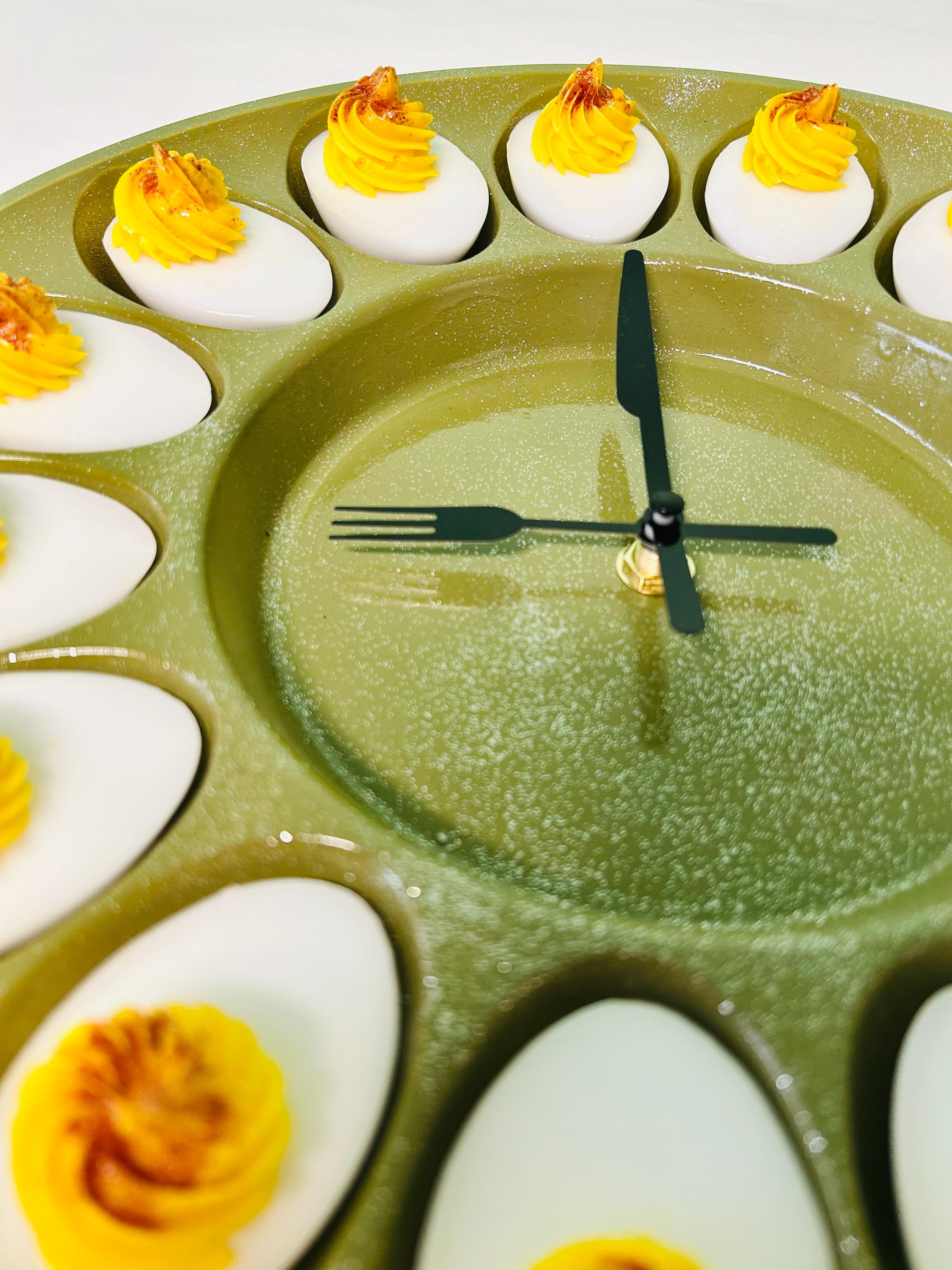 Deviled Egg Clock Wall Hanging/funky Mirror/funny Mirror/kitchen Decor ...