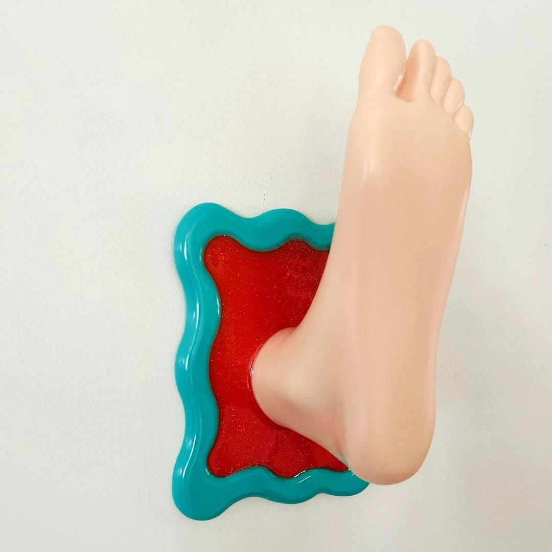 Funky Foot Wall Hook: Dopamine Pop Art Sculpture, Maximalist Decor - Etsy