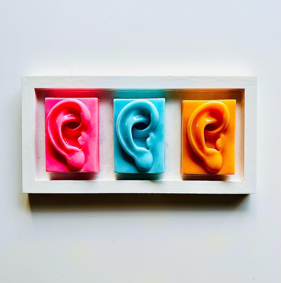 Rainbow Ears Wall Art Sculpture/ Pop Art/ Resin Art/ Dopamine Decor ...
