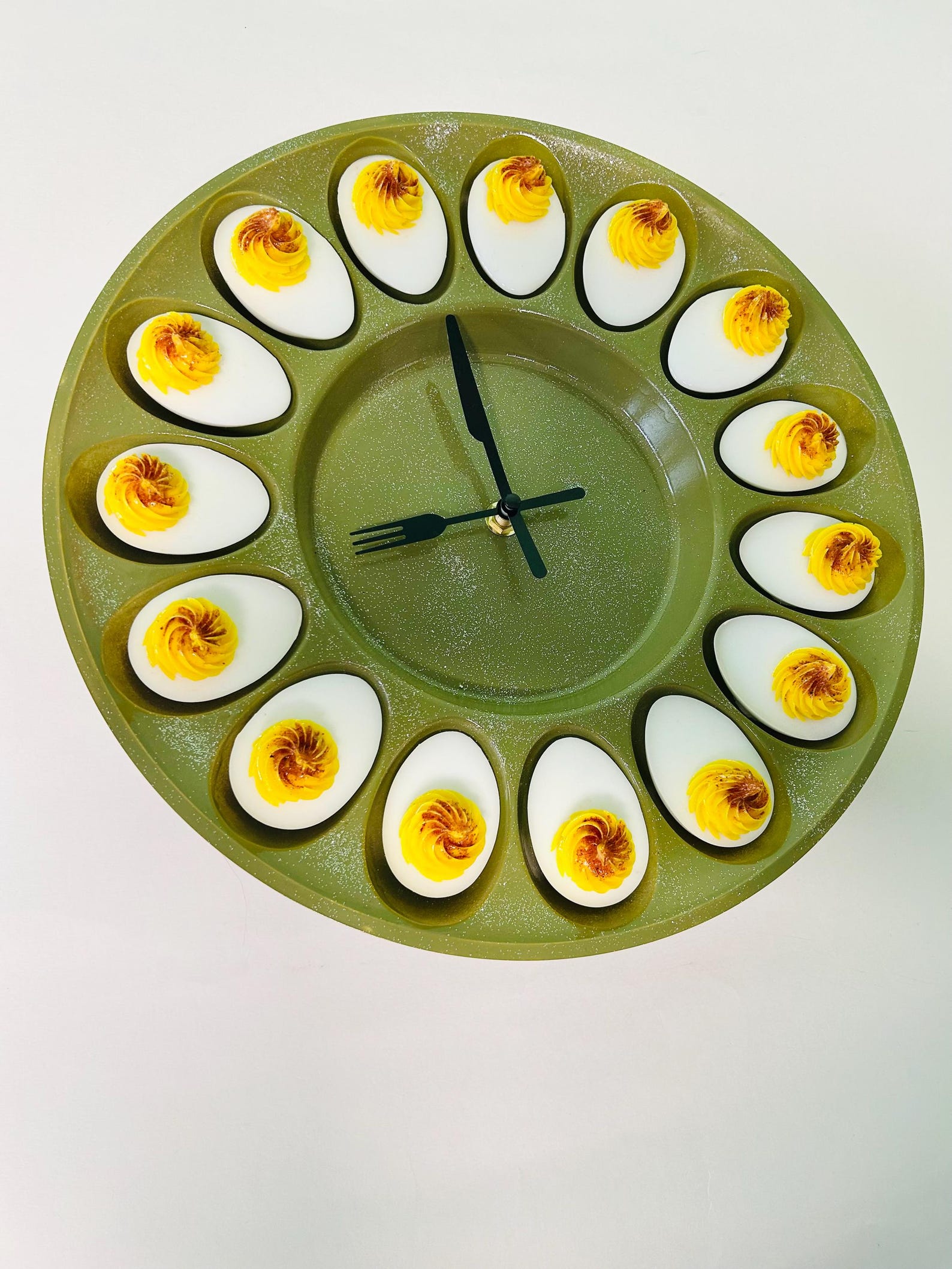Deviled Egg Clock Wall Hanging/funky Mirror/funny Mirror/kitchen Decor ...