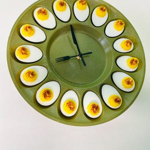 Deviled Egg Clock Wall Hanging/funky Mirror/funny Mirror/kitchen Decor ...