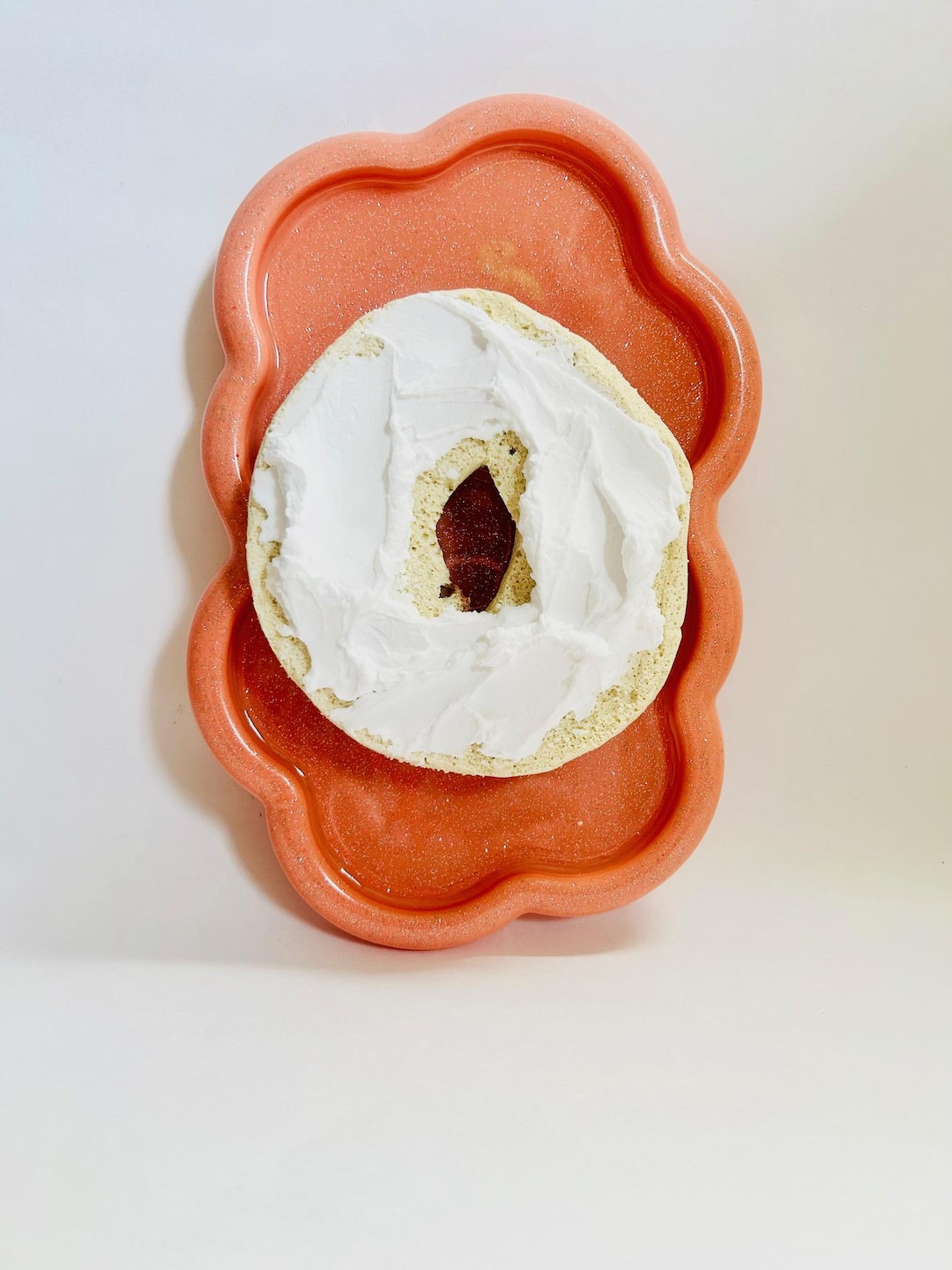 Bagel With Cream Cheese/ Dopamine Decor/ Maximalist Decor/ Fake Food ...