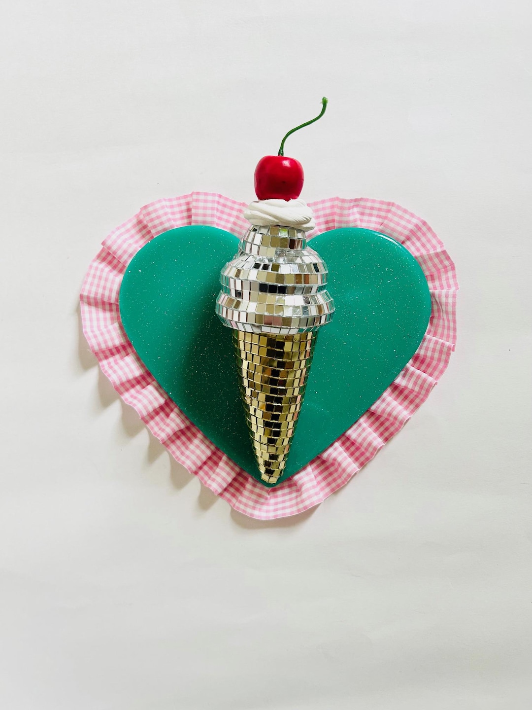 Disco Ice Cream Lace Heart Wall Hanging/fake Food/ Food Décor/kitchen ...
