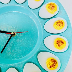 Deviled Egg Clock Wall Hanging Art Kitchen Décor Unique Kitschy Gift ...