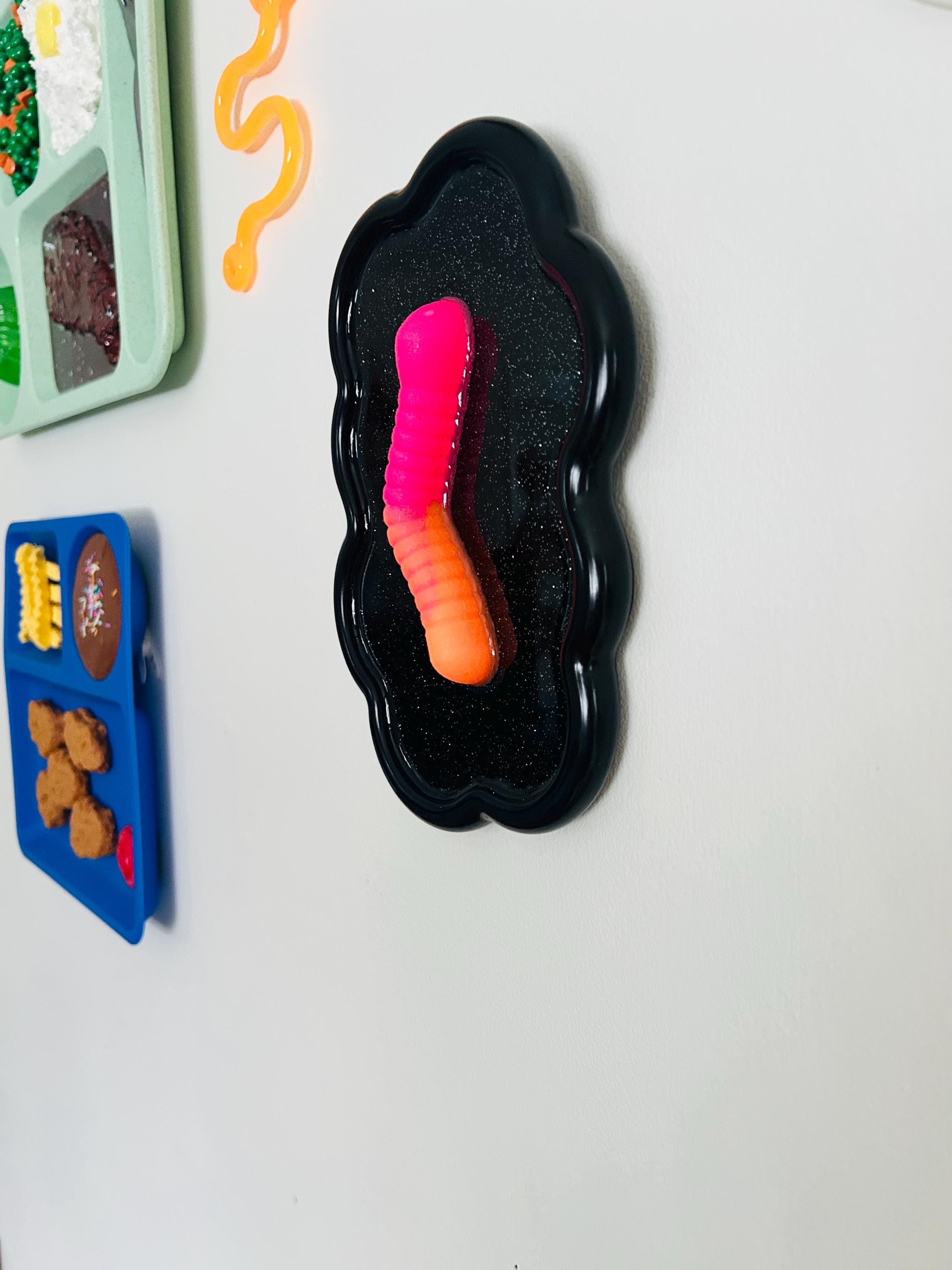 Sour Worm Wavy Wall Art/ Dopamine Decor/ Maximalist Decor/ Fake Food ...