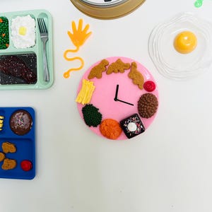 Kiddie Dinner Plate Wall Clock/dopamine Décor/fake Food/kitchen Décor ...