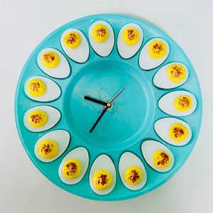 Deviled Egg Clock Wall Hanging Art Kitchen Décor Unique Kitschy Gift ...