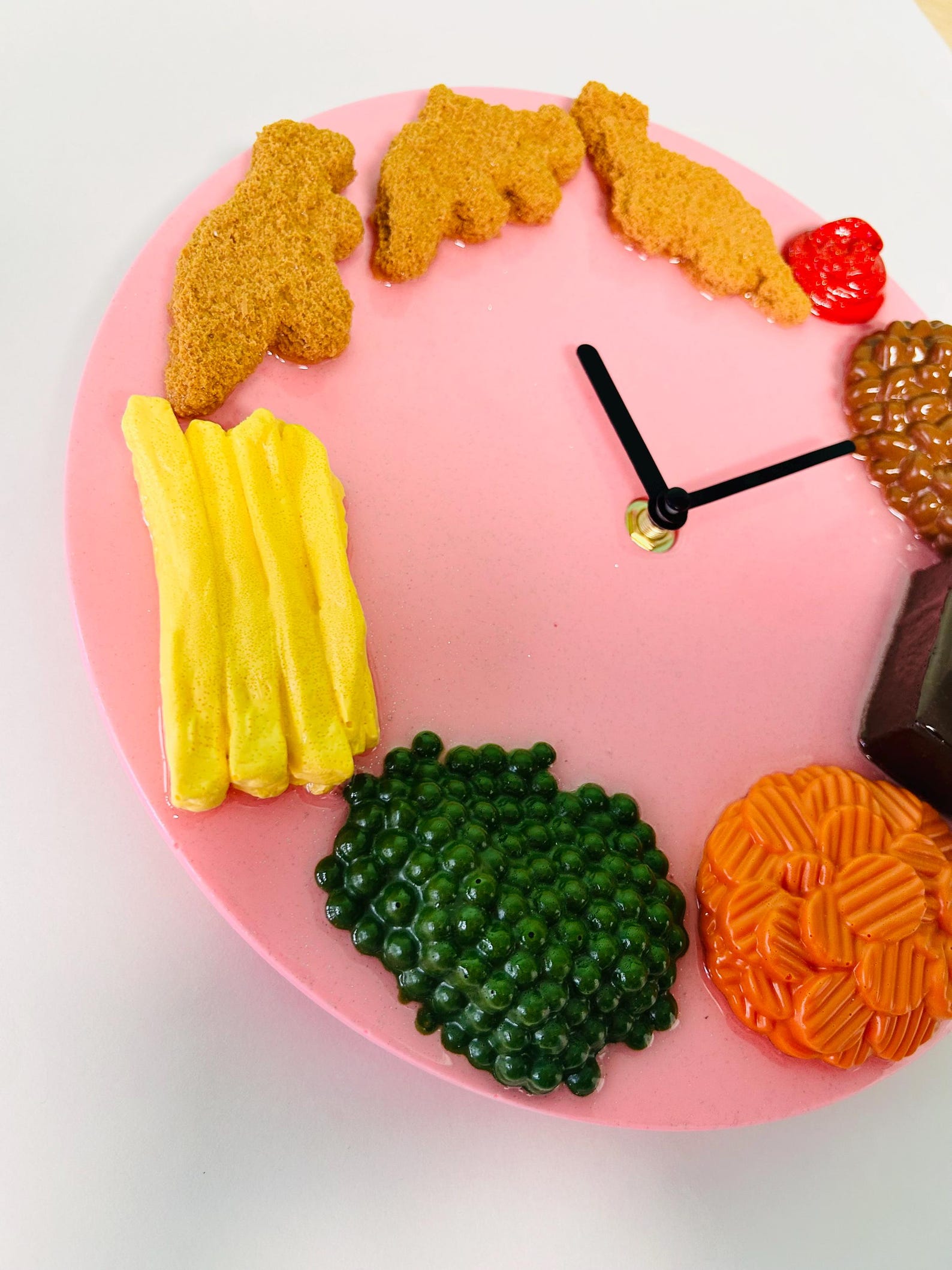 Kiddie Dinner Plate Wall Clock/dopamine Décor/fake Food/kitchen Décor ...