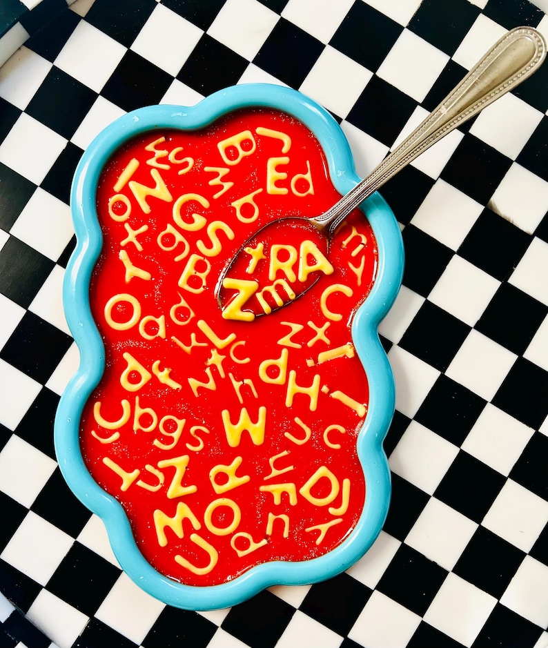 Alphabet Soup Wall Hanging/ Dopamine Decor/ Maximalist Decor/ Fake Food ...