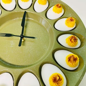 Deviled Egg Clock Wall Hanging/funky Mirror/funny Mirror/kitchen Decor ...