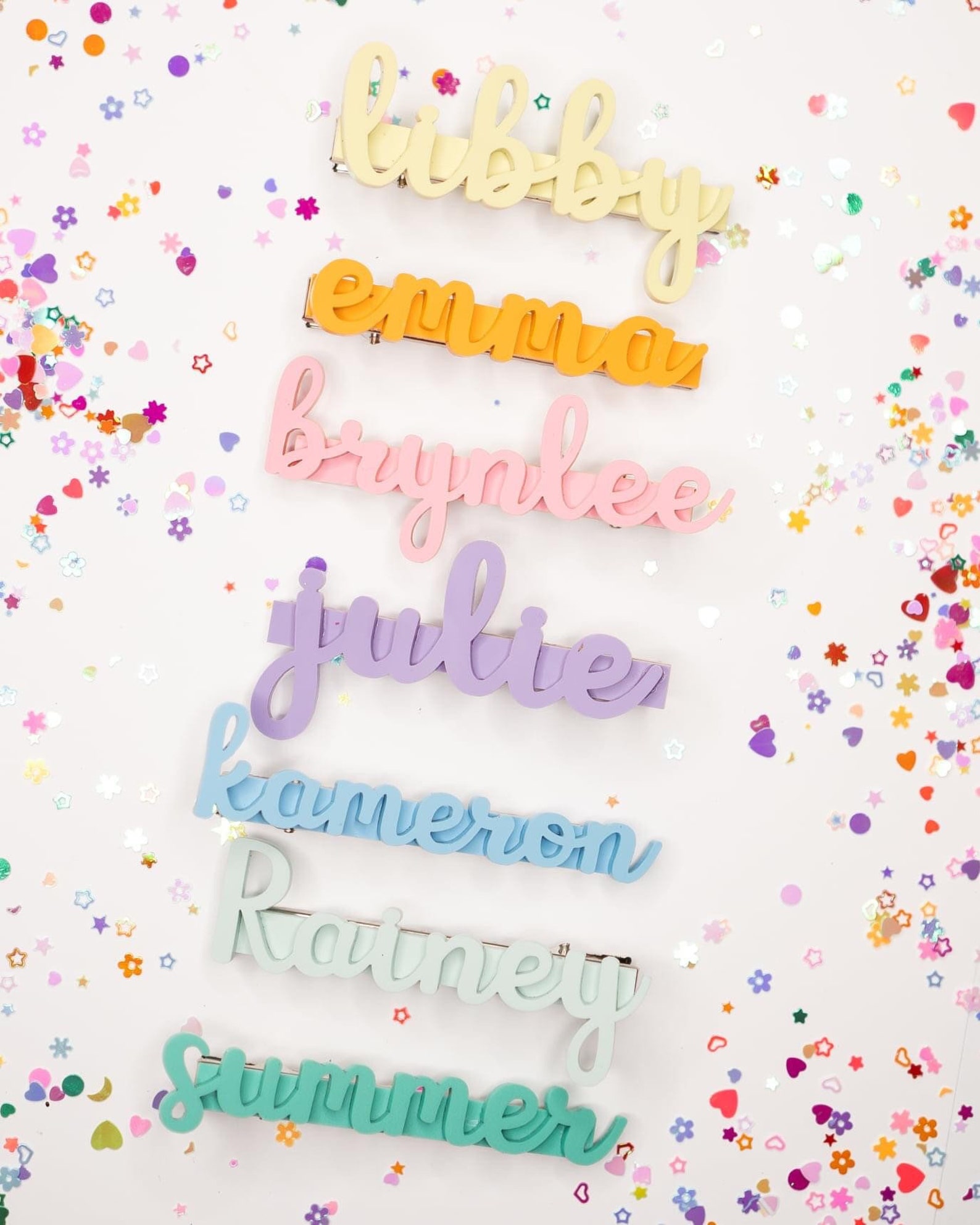 Personalized Name Hair Clips Acrylic Hair Bow Alligator - Etsy