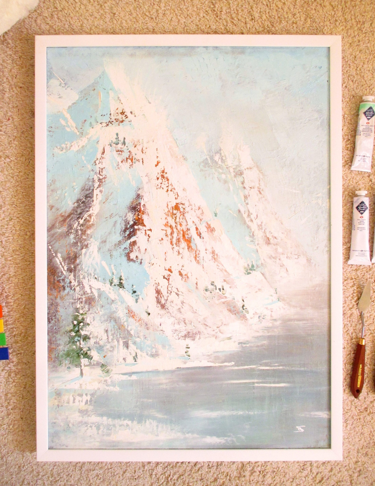 Scandinavian Art ORIGINAL OIL PAINTING Norway Mountain | Etsy