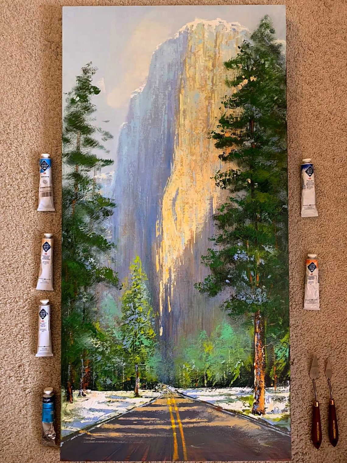 Yosemite Painting ORIGINAL OIL PAINTING on Canvas Large | Etsy
