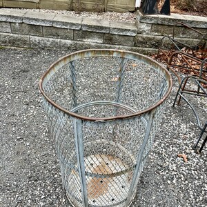 Vintage INDUSTRIAL 1970s Ex Queens NYC Expanded Steel Trash Can - 30 ...
