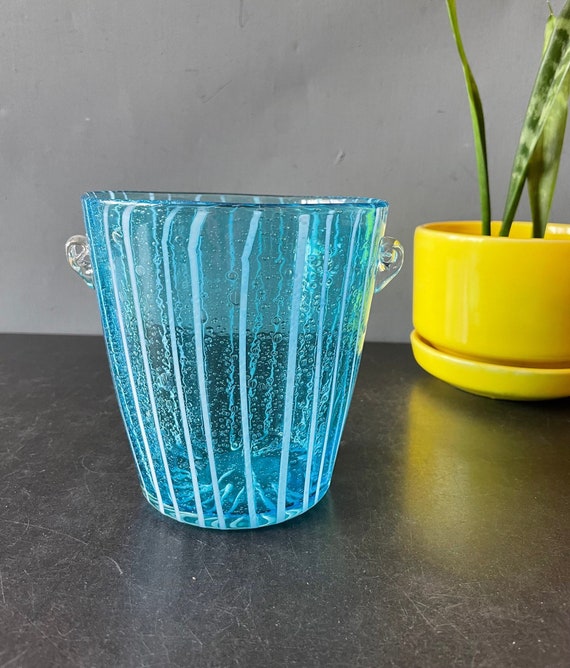 Vintage Studio Art Glass Handblown AZURE BLUE Glass W/ - Etsy
