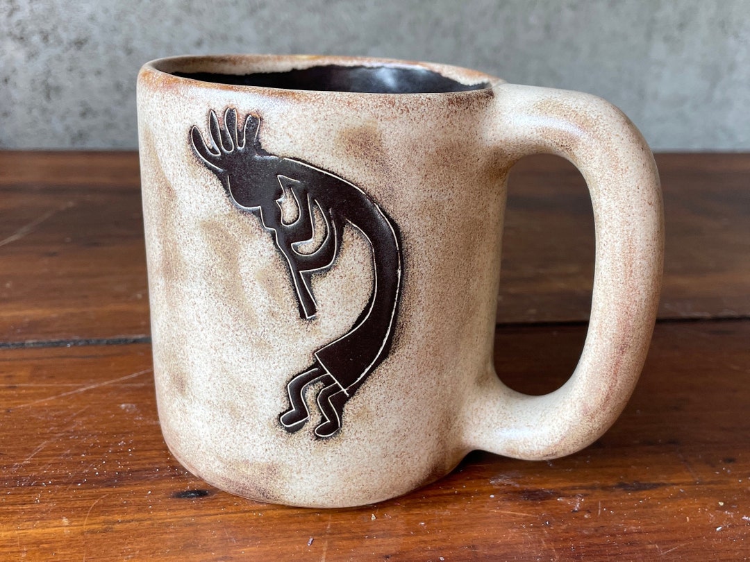Xxl Mara Hand Painted Stoneware Pottery Mug 18oz KOKOPELLI Design // 4 ...