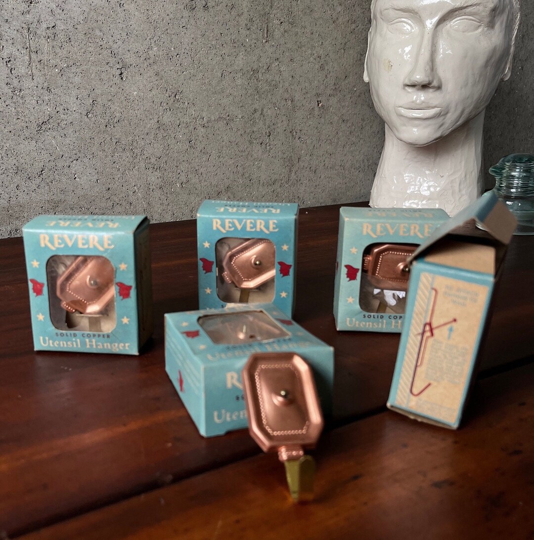 5x Vintage Revere Ware 1801 COPPER COOKWARE / Utensil Wall Hooks Lot ...