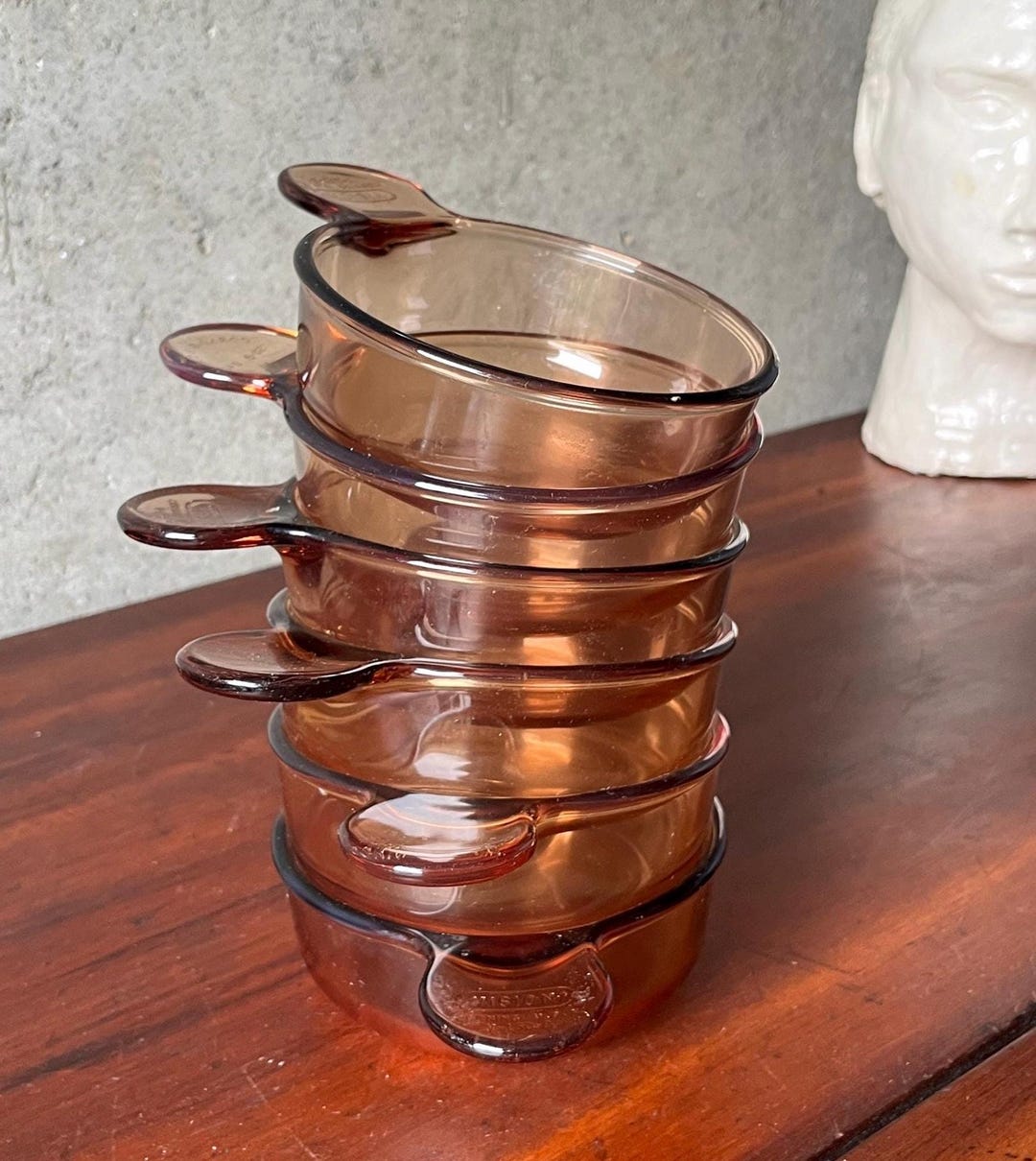 6x 1980s Vintage CORNING PYREX Lugged Soup / Au Gratin grab It Bowls V ...