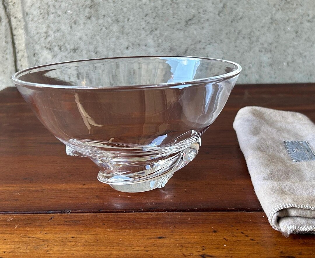 Vintage STEUBEN Bowl Mid Century 7 Handblown Crystal Art Glass W/ Orig ...
