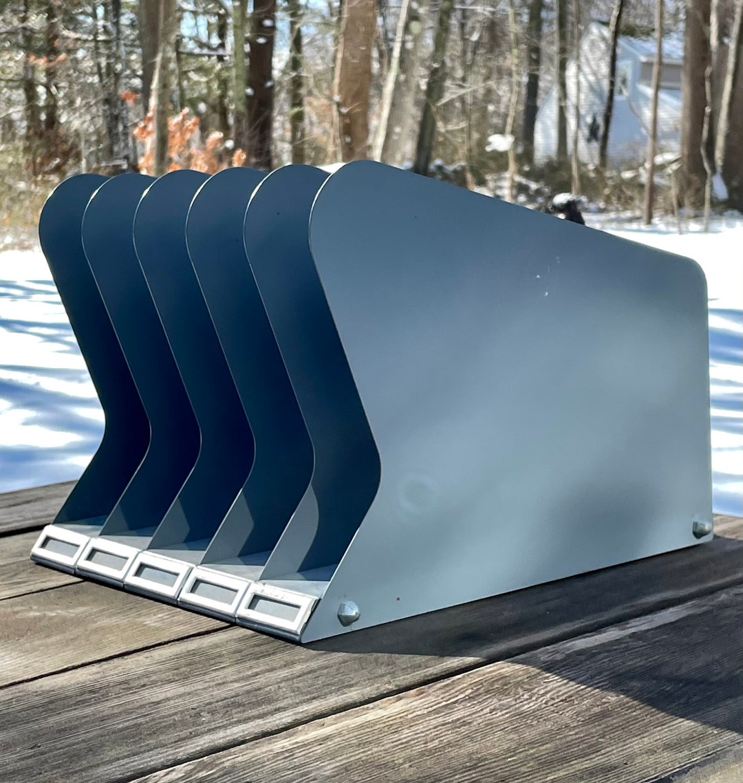 Vintage 1940s Industrial Steel Biomorphic Letter Desk Tray / Organizer ...