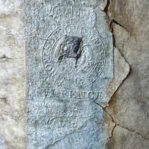 Antique Orig Early 1700s DOCUMENT on Vellum Parchment W/ 3 Embossed ...