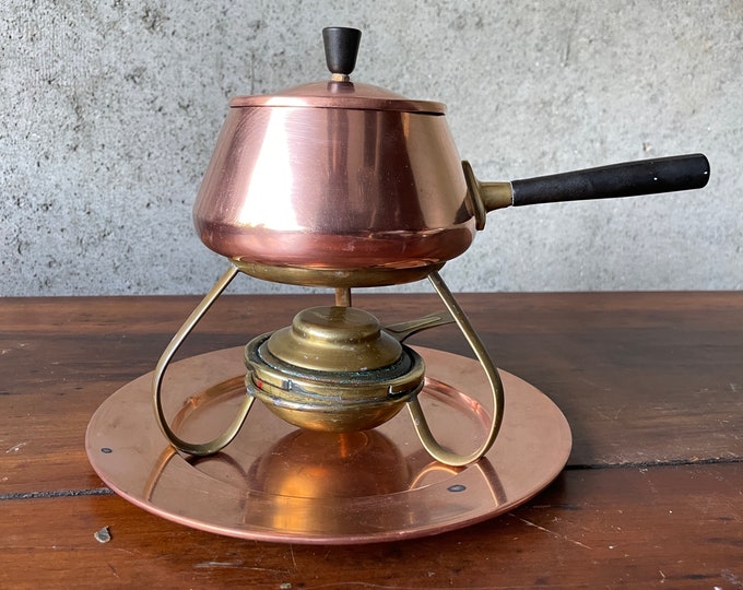 Vintage SWISS Solid Copper CULINOX spring FONDUE Pot Set C1970s Very ...