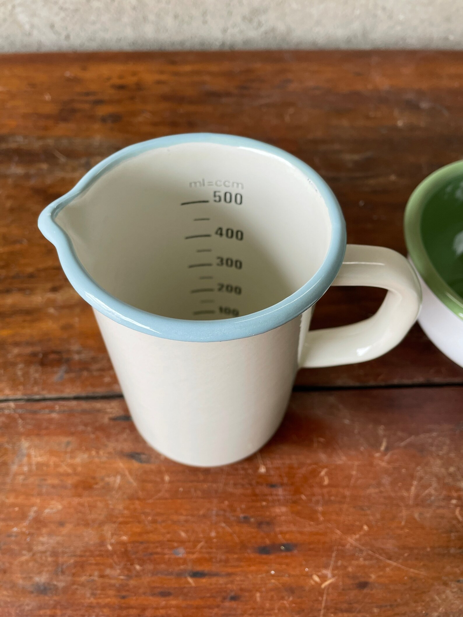 3pc Vintage Porcelain Enamel Measuring Cup Bowl Set // - Etsy